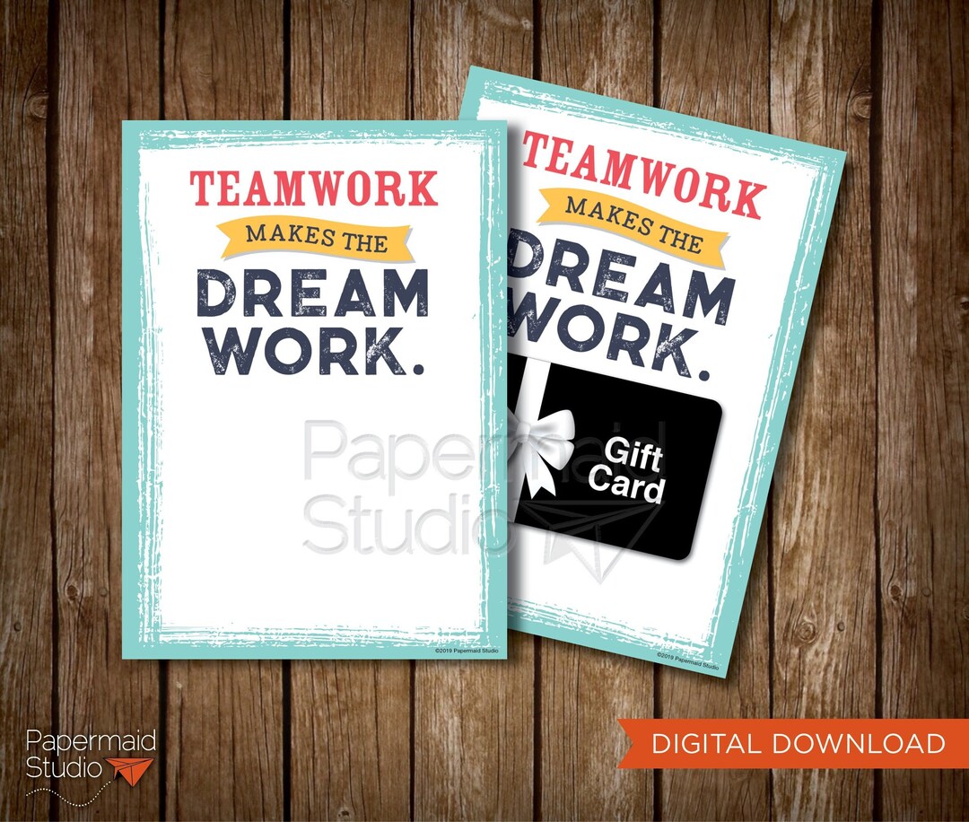 Staff Appreciation Gift Card Holder Printable - Employee Thank You Card ...