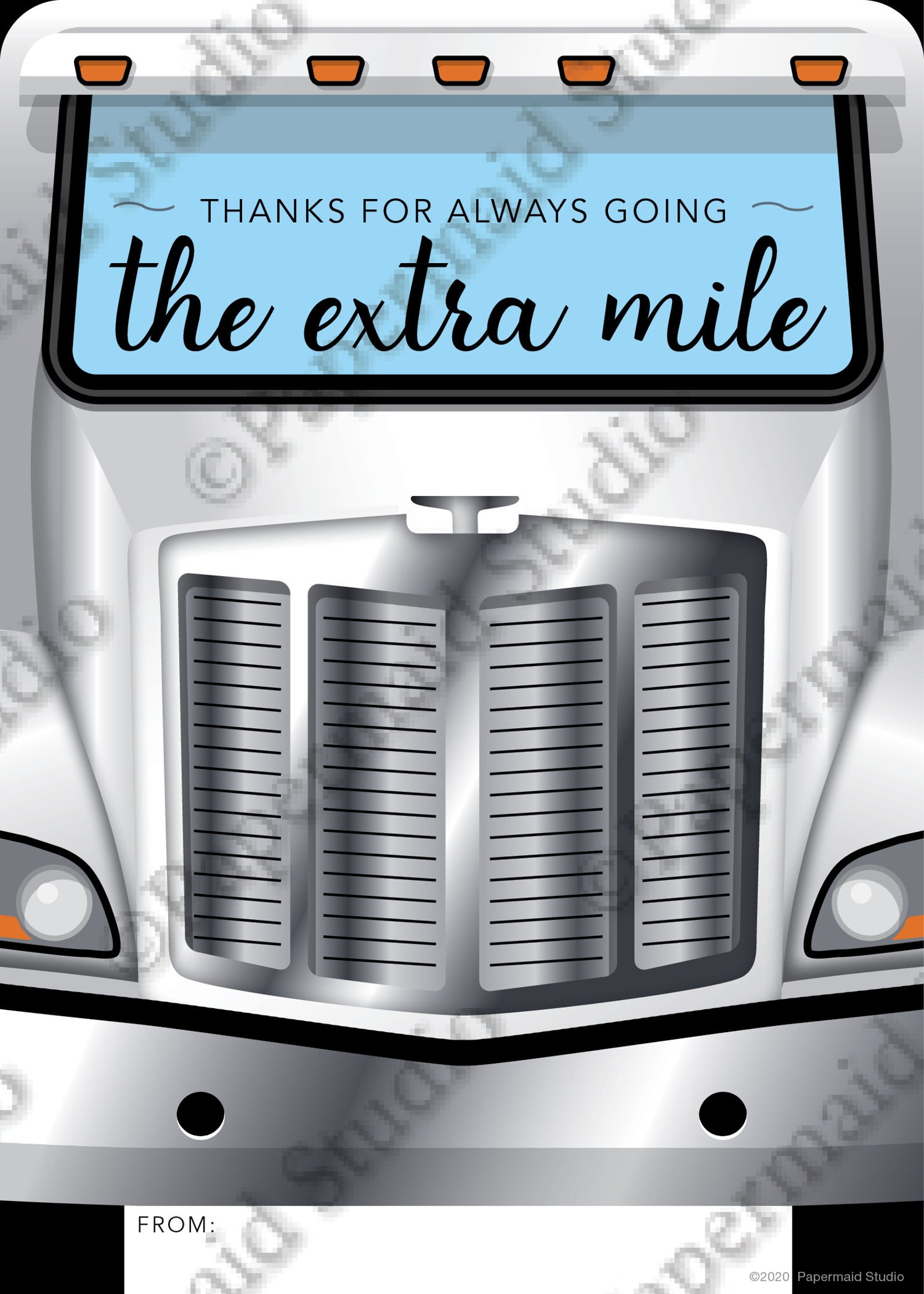 PRINTABLE Semi Truck Driver Thank You Card Delivery Person | Etsy