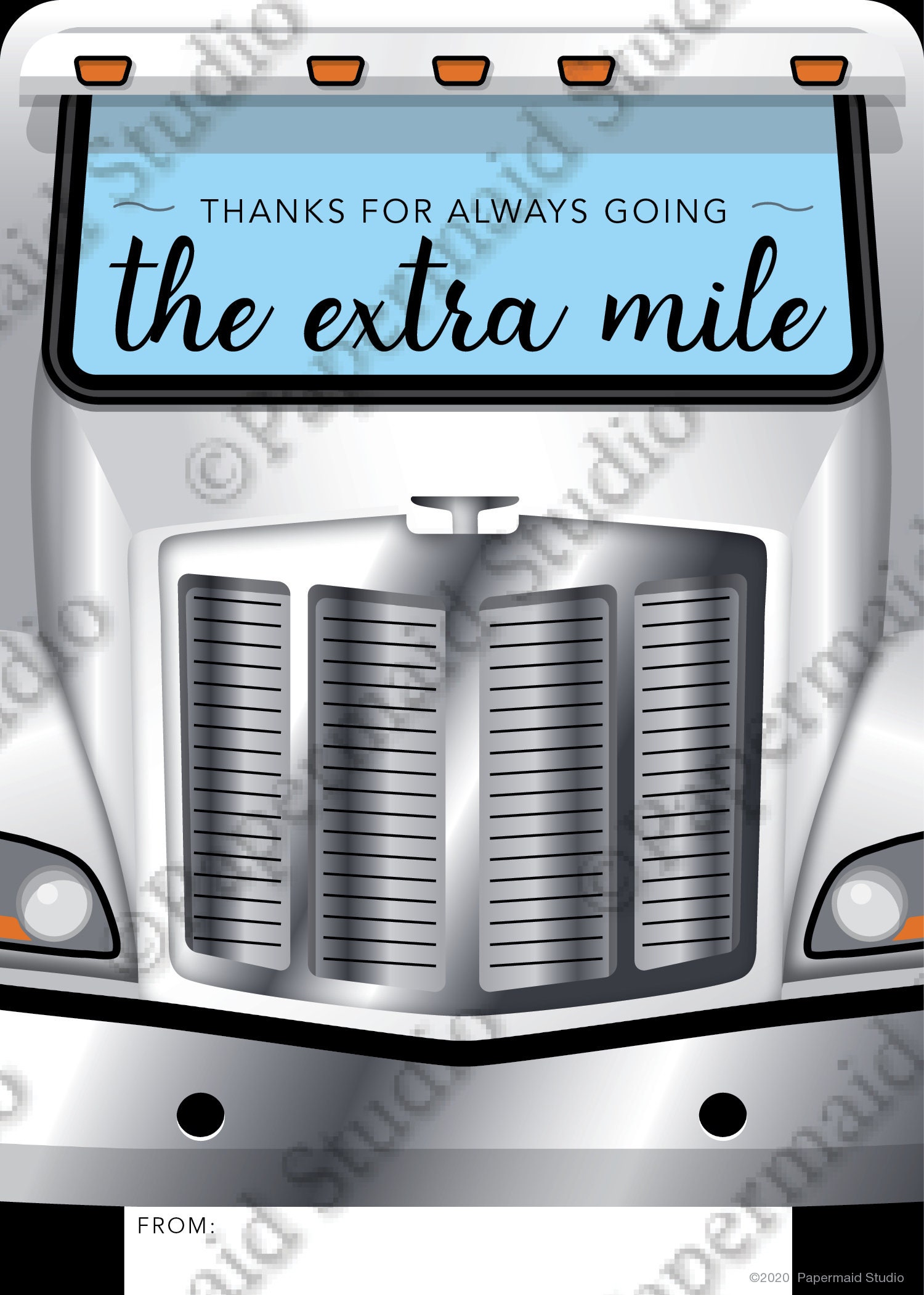 PRINTABLE Semi Truck Driver Thank You Card Delivery Person | Etsy