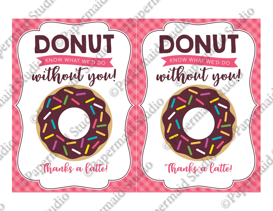 PRINTABLE Teacher Donut Gift Card Holder Teacher Thank You - Etsy