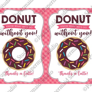 PRINTABLE Teacher Donut Gift Card Holder - Teacher Thank You Printable ...