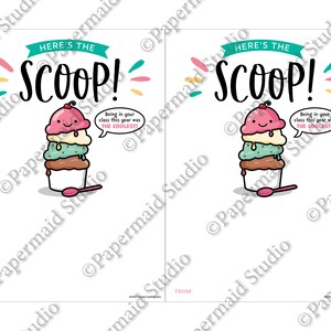 PRINTABLE Teacher Thank You Card - Ice Cream Gift Card Holder for ...