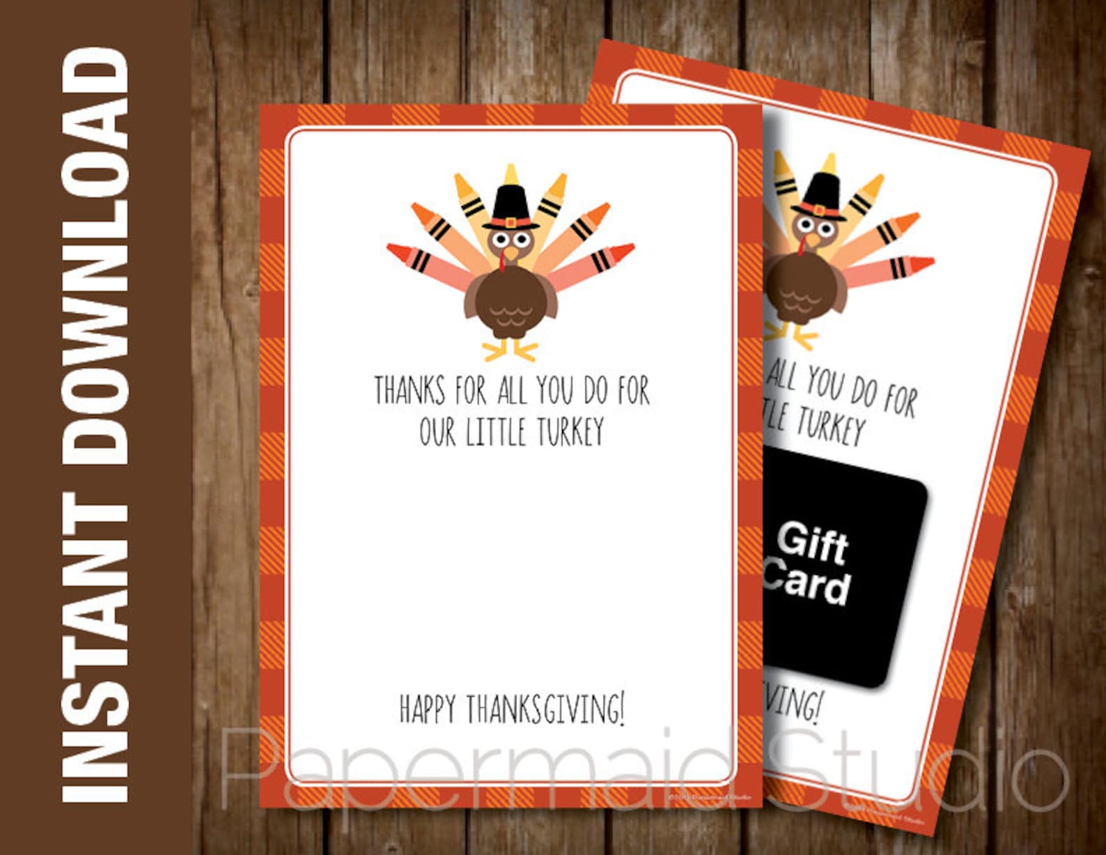 PRINTABLE Teacher Thanksgiving Gift Card Holder School - Etsy