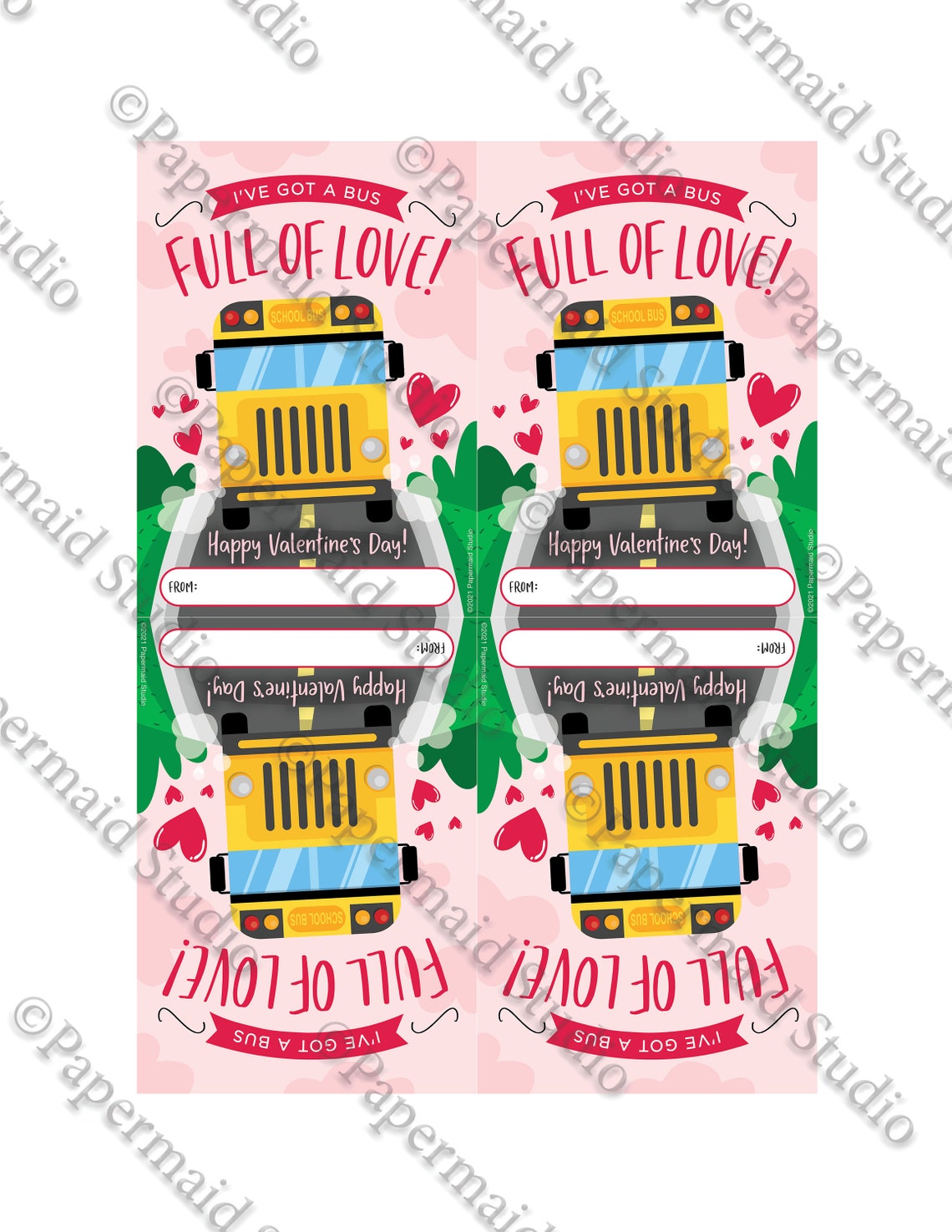 PRINTABLE Bus Driver Valentine's Day Gift Tag - Valentine From Bus ...