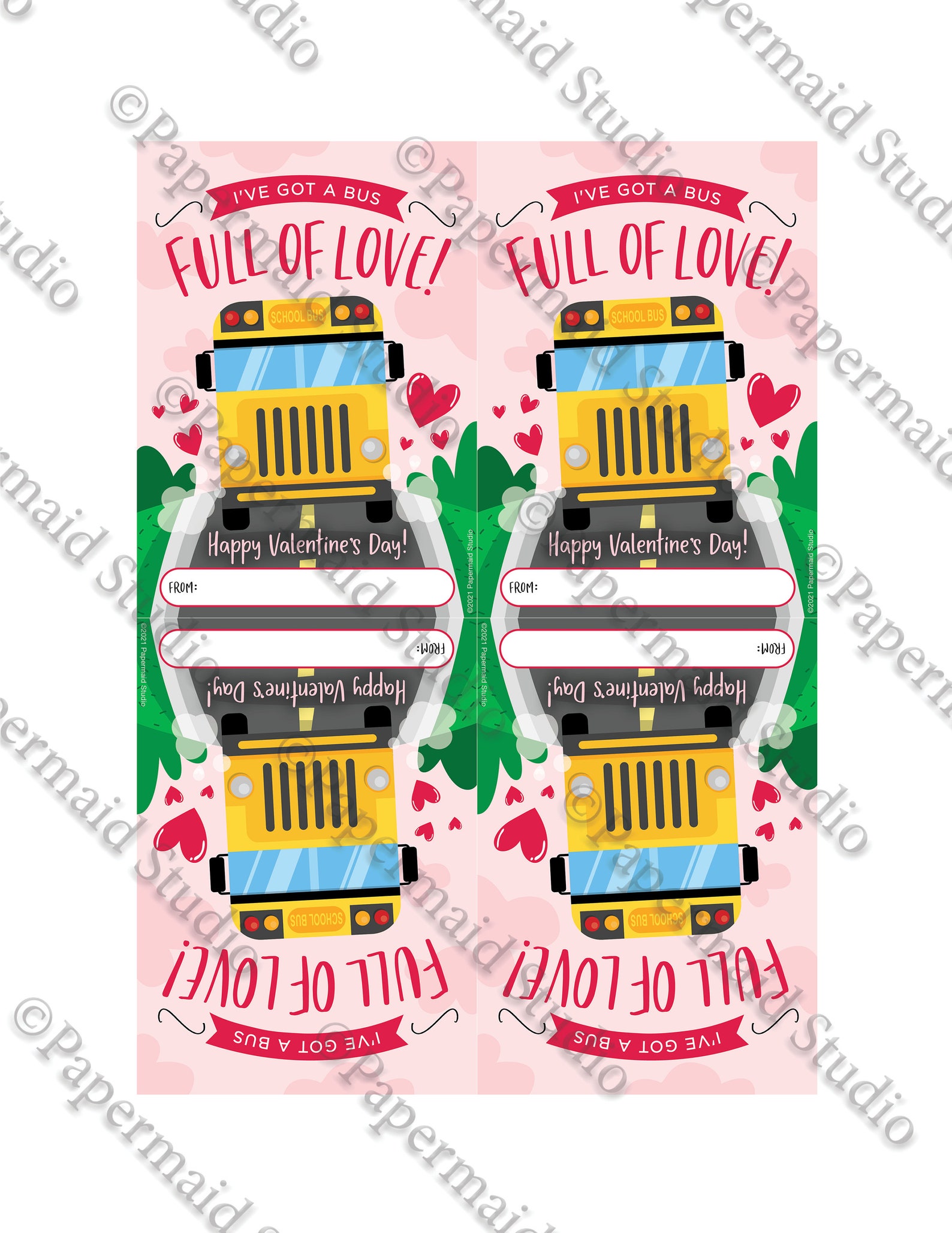 PRINTABLE Bus Driver Valentine's Day Gift Tag - Valentine From Bus ...