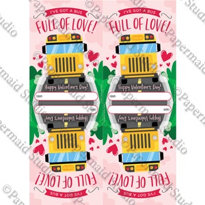 PRINTABLE Bus Driver Valentine's Day Gift Tag - Valentine From Bus ...