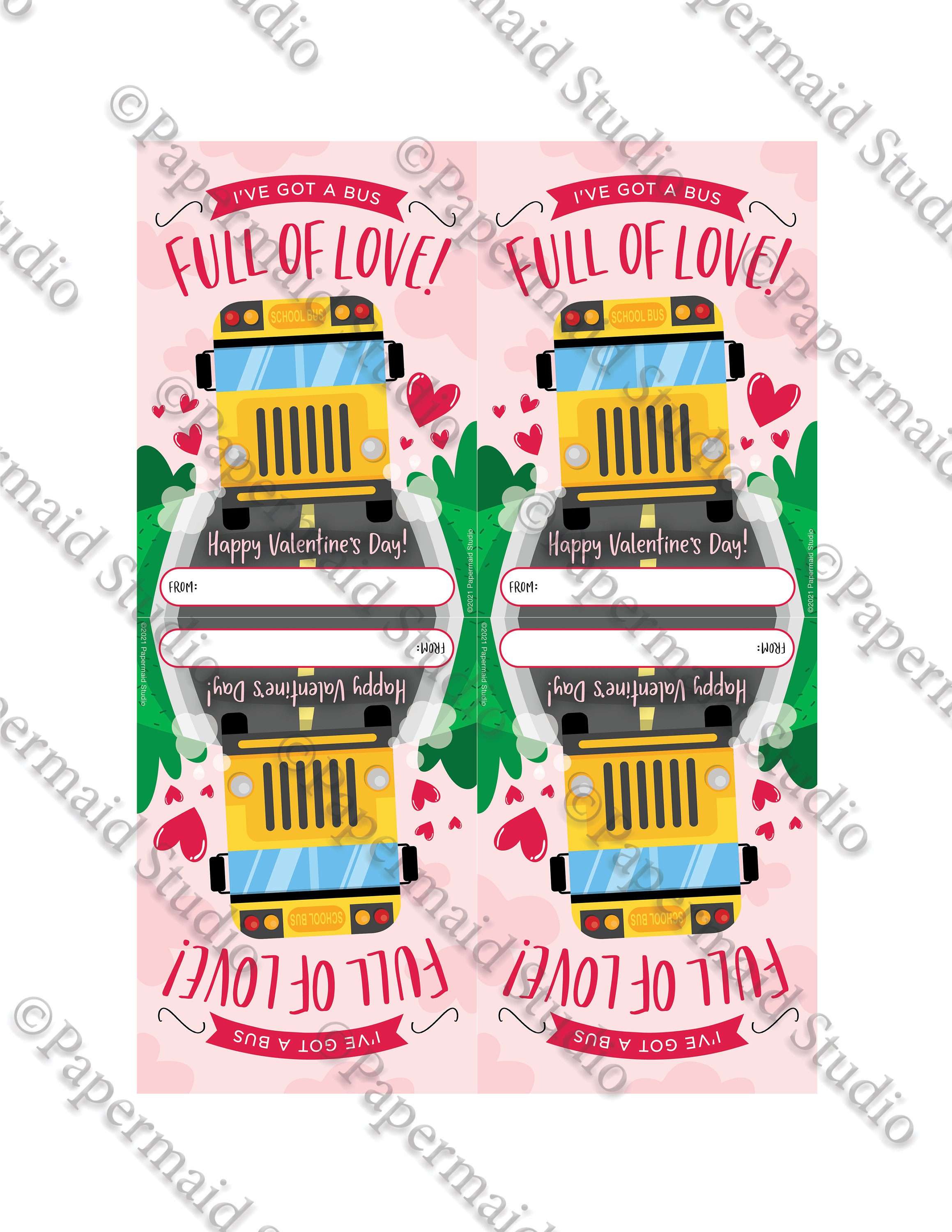 PRINTABLE Bus Driver Valentine's Day Gift Tag Valentine | Etsy