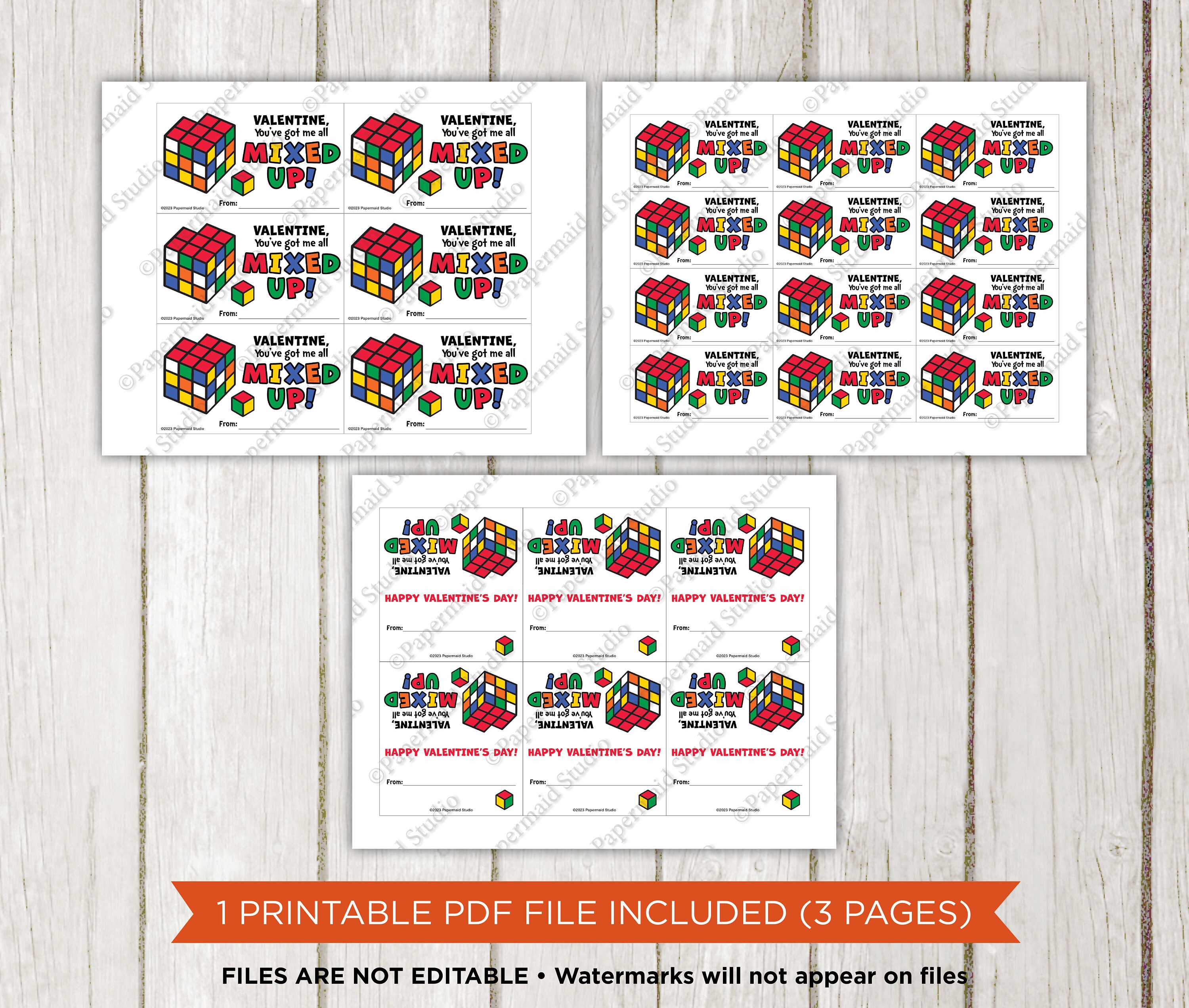 Puzzle Cube Valentine Bag Topper Printable - Valentine's Day Speed Cube ...