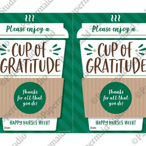 PRINTABLE Nurse Thanks a Latte Coffee Gift Card Holder Nurses Week ...