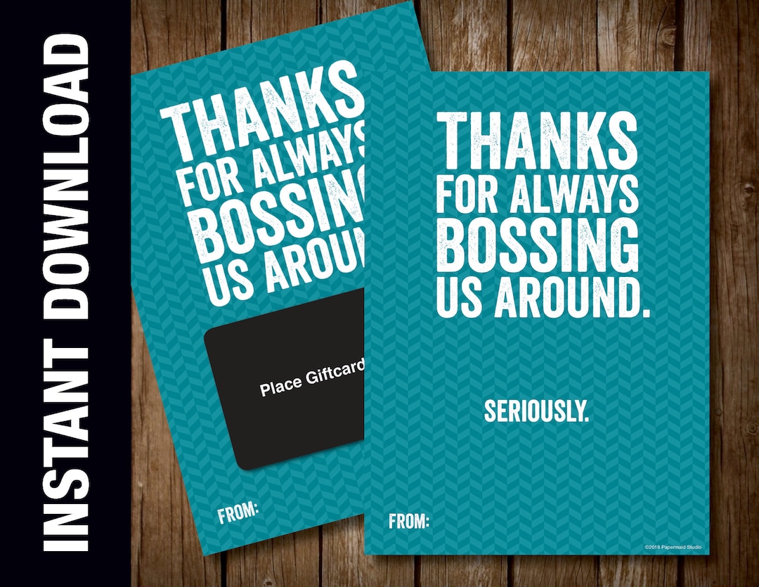 PRINTABLE Boss's Day Gift Card Holder -- National Boss Day Card From ...