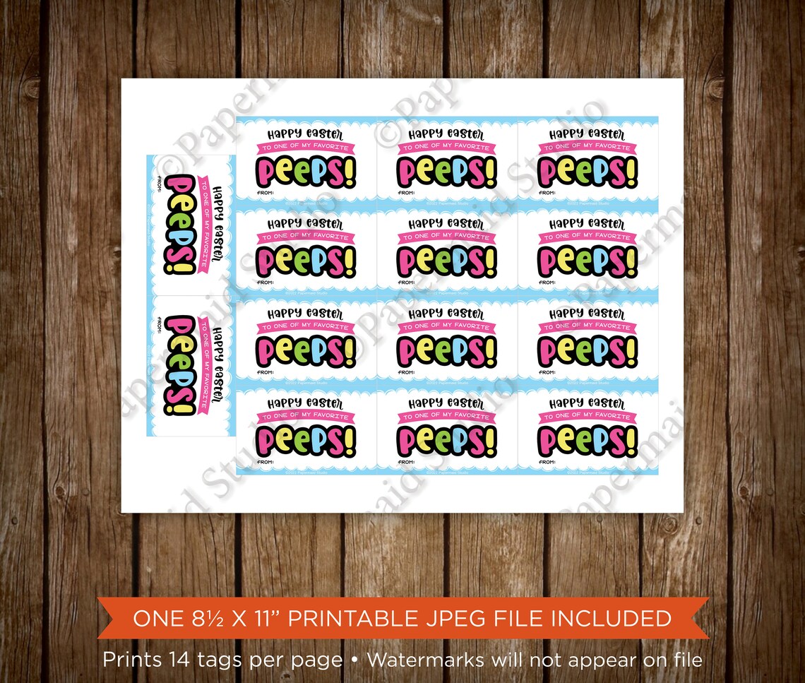Easter Candy Tag - Happy Easter to One of My Favorite Peeps Candy Pop ...
