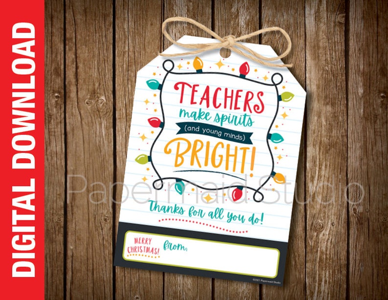Teacher Christmas Gift Tag Printable Virtual Learning - Etsy