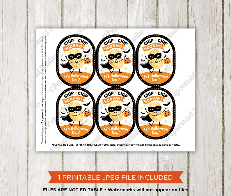 Halloween Chip Tags - Halloween Label for Snack Size Chips - Halloween ...