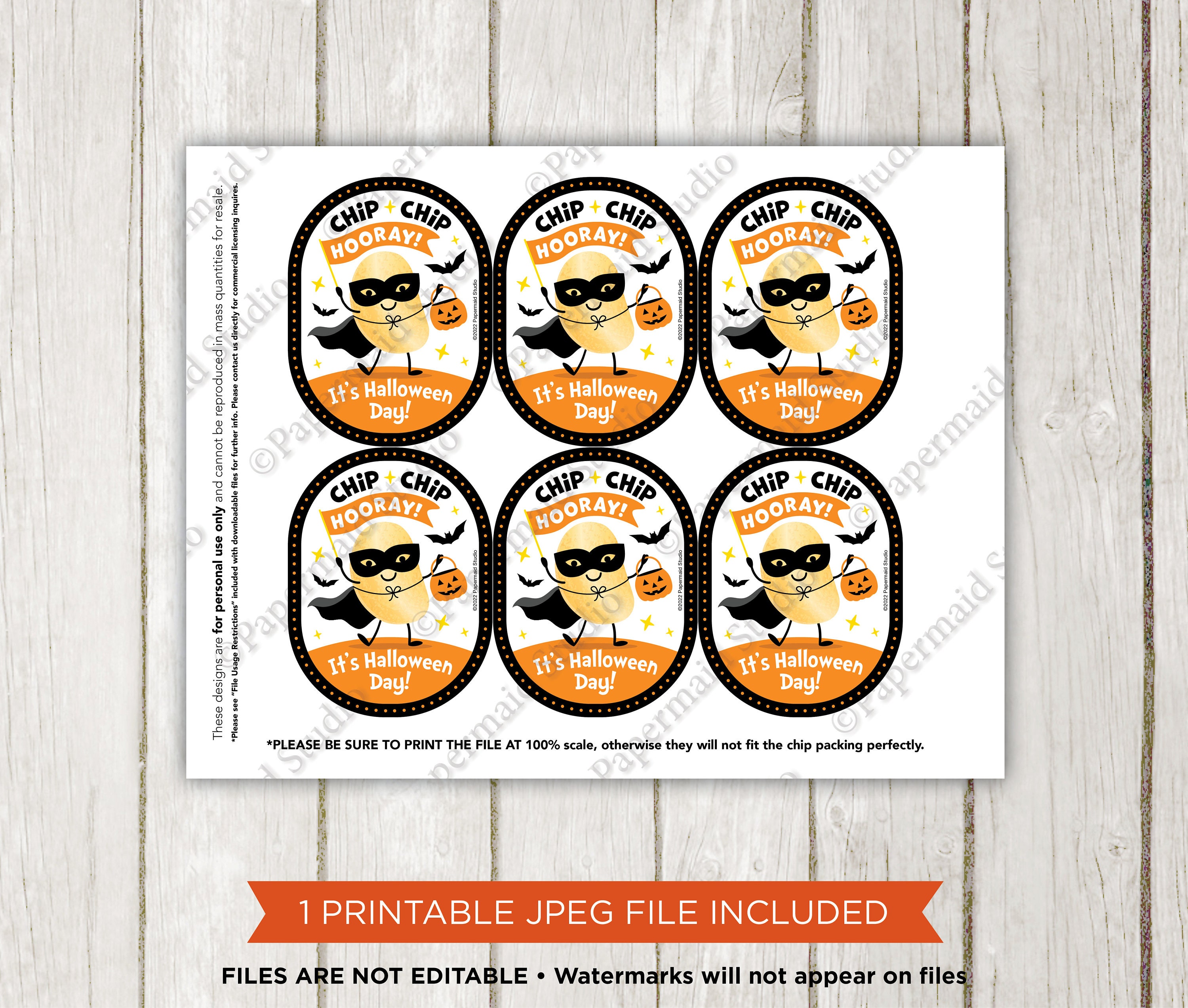Halloween Chip Tags - Halloween Label for Snack Size Chips - Halloween ...