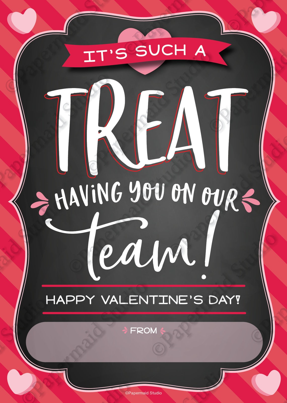 PRINTABLE Team Valentine Treat Card Editable Pdf - Etsy