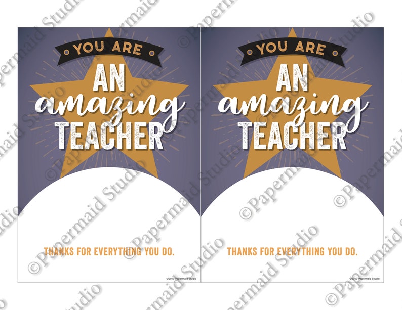 PRINTABLE Teacher Thank You Card End of Year Teacher Card - Etsy