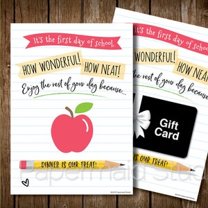 PRINTABLE First Day of School Teacher Gift Card Holder - Welcome Back ...