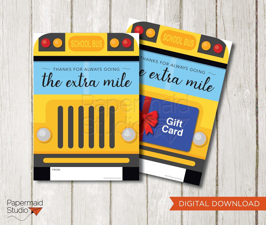 Bus Driver Gift - Bus Driver Appreciation Card Printable - Bus Driver ...