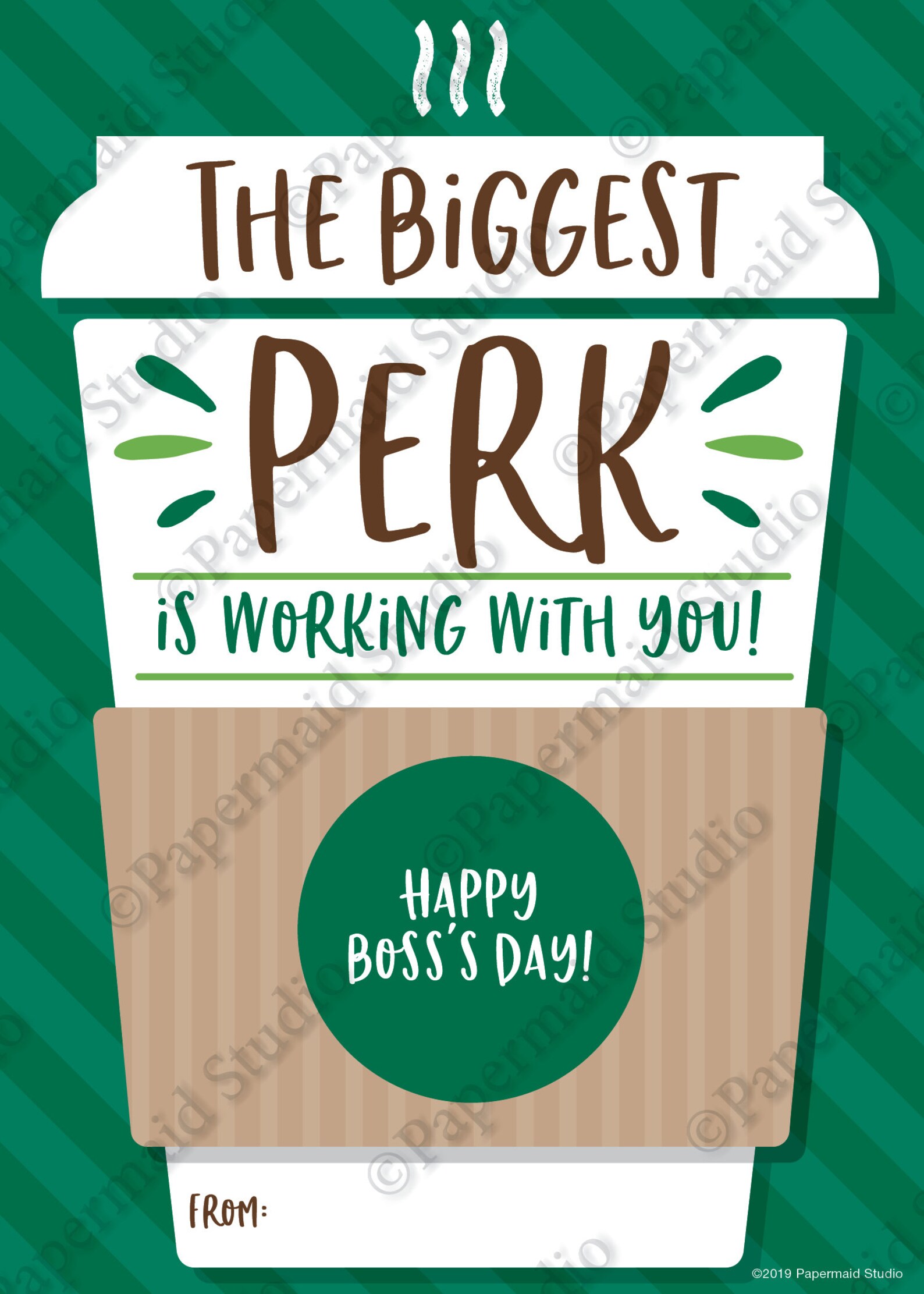 PRINTABLE Boss's Day Card Staff Appreciation Coffee Gift - Etsy