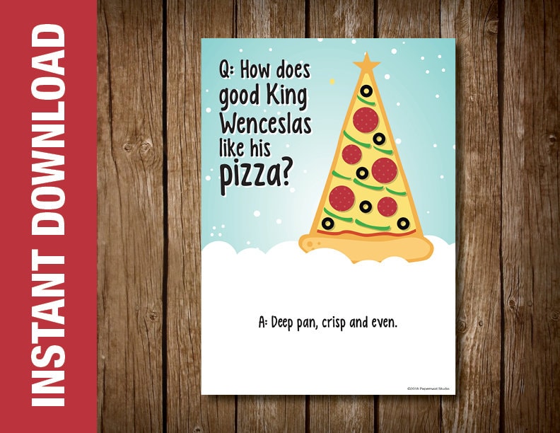 PRINTABLE Pizza Tree Holiday Card Christmas Gift Card | Etsy