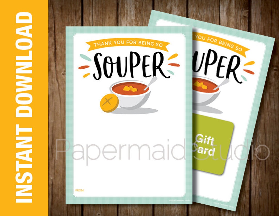 Printable Staff Appreciation Gift Card Holder - Soup & Sandwich Bakery ...