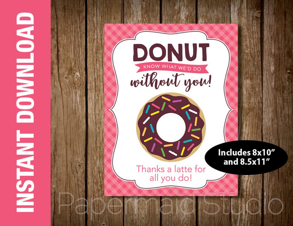PRINTABLE Donut Thank You Sign Coffee Teacher Appreciation | Etsy