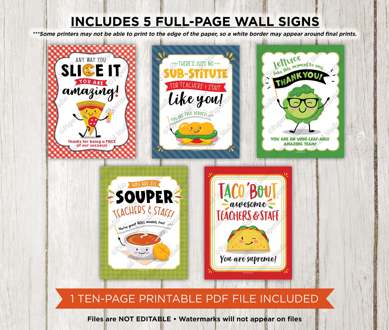 Teacher Appreciation Signs Bundle - Teacher Appreciation Lunch Signs ...