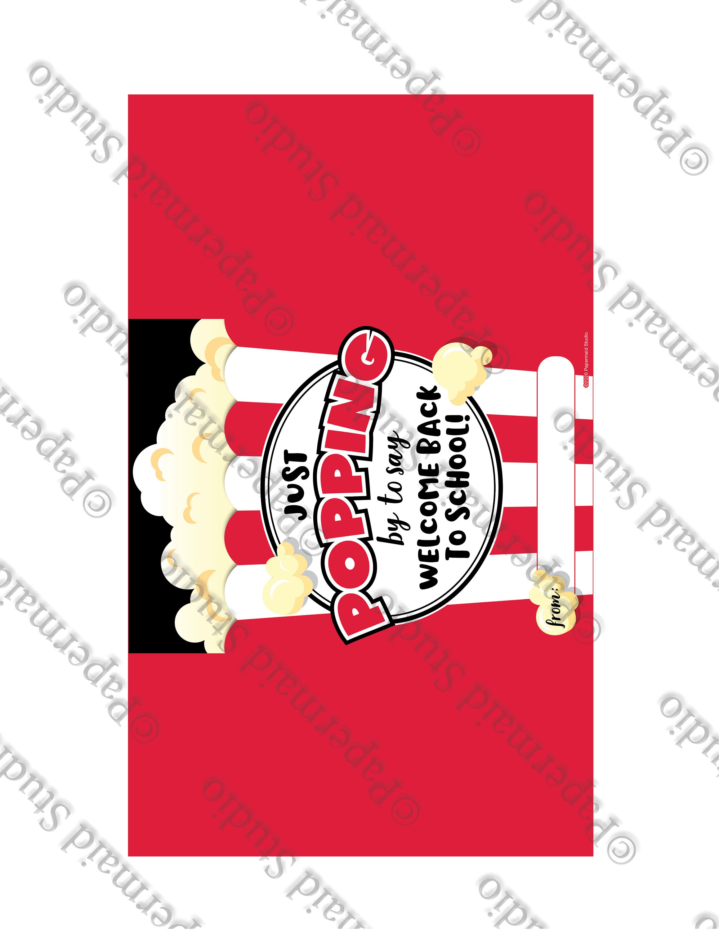 PRINTABLE Back to School Popcorn Wrap Label First Day of - Etsy