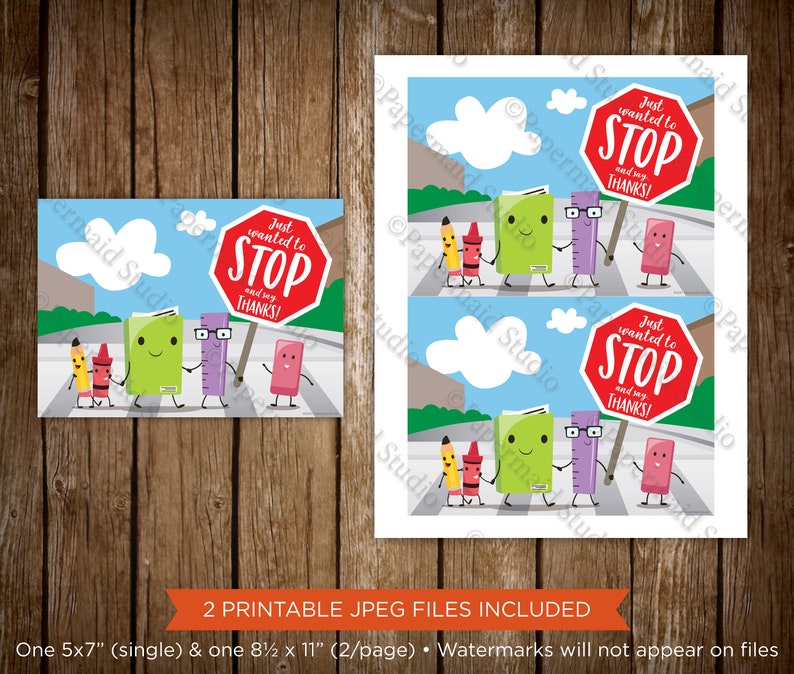 Crossing Guard Thank You Card Printable - Crossing Guard Appreciation ...