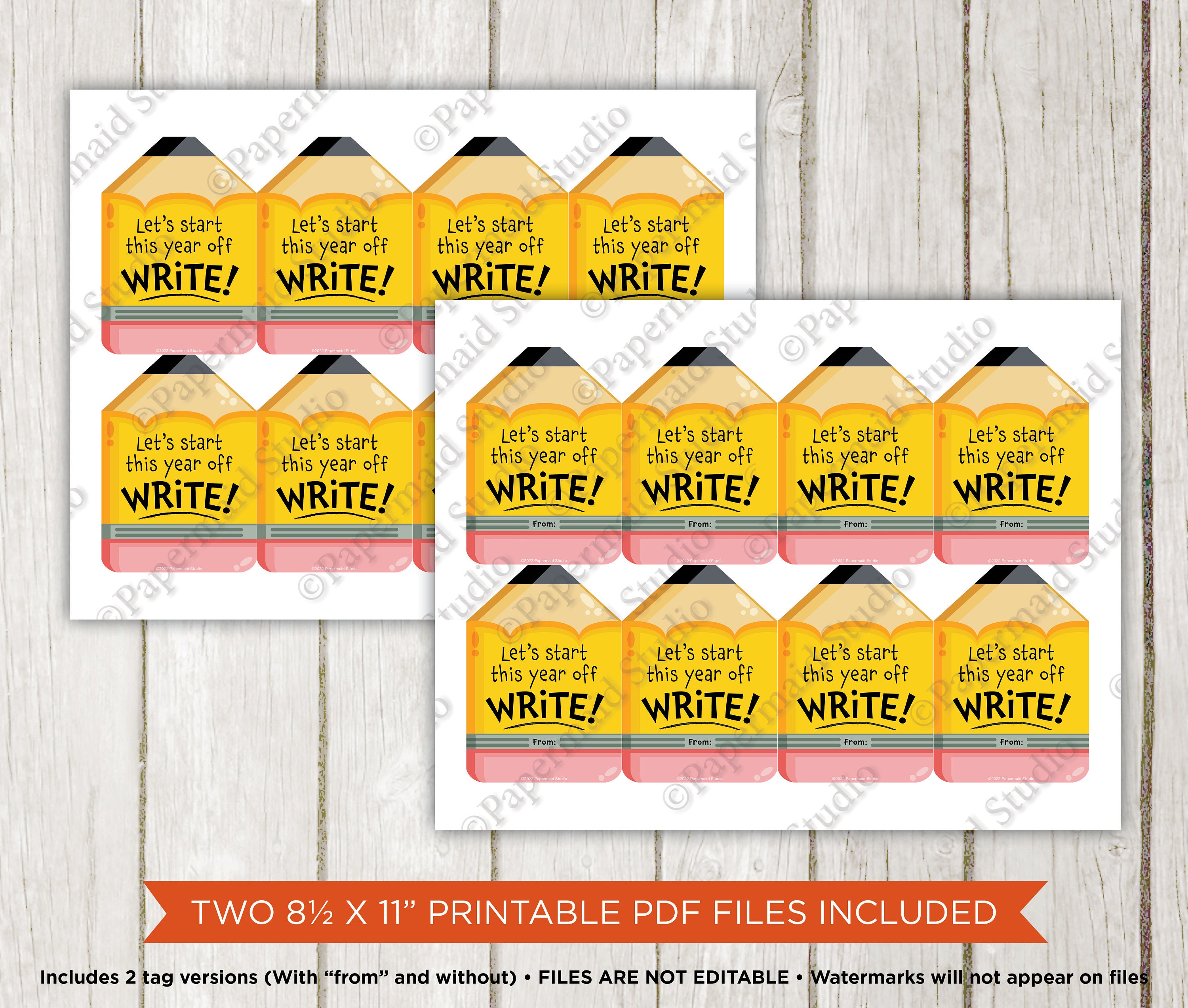 Start This Year off Write Tag Printable - First Day of School Pencil ...