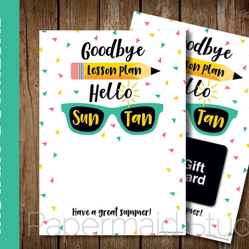 Teacher Appreciation PRINTABLE End of Year Teacher Gift Card - Etsy