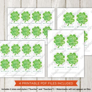 Teacher St. Patrick's Day Gift Tag Printable - Teacher Appreciation ...
