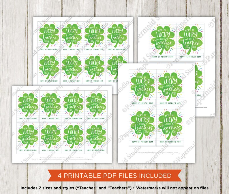 Teacher St. Patrick's Day Gift Tag Printable - Teacher Appreciation ...