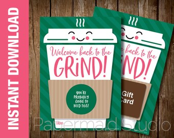 PRINTABLE Back to School Coffee Teacher Gift Card Holder | Etsy