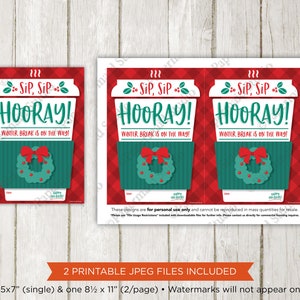 Teacher Christmas Gift Card Holder Printable - Teacher Coffee Gift Card ...