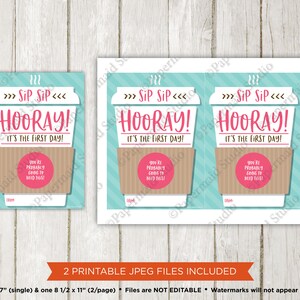 PRINTABLE Back to School Coffee Teacher Gift Card Holder First Day of ...