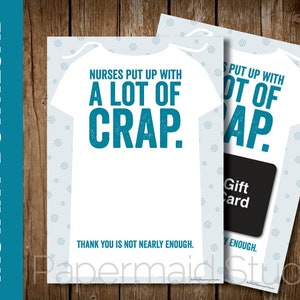 Nurses Day Thank You Gift Card Holder Printable Nurse Thank - Etsy