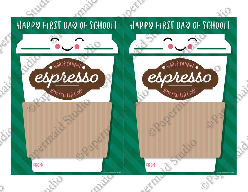 PRINTABLE Back to School Coffee Teacher Gift Card Holder | Etsy