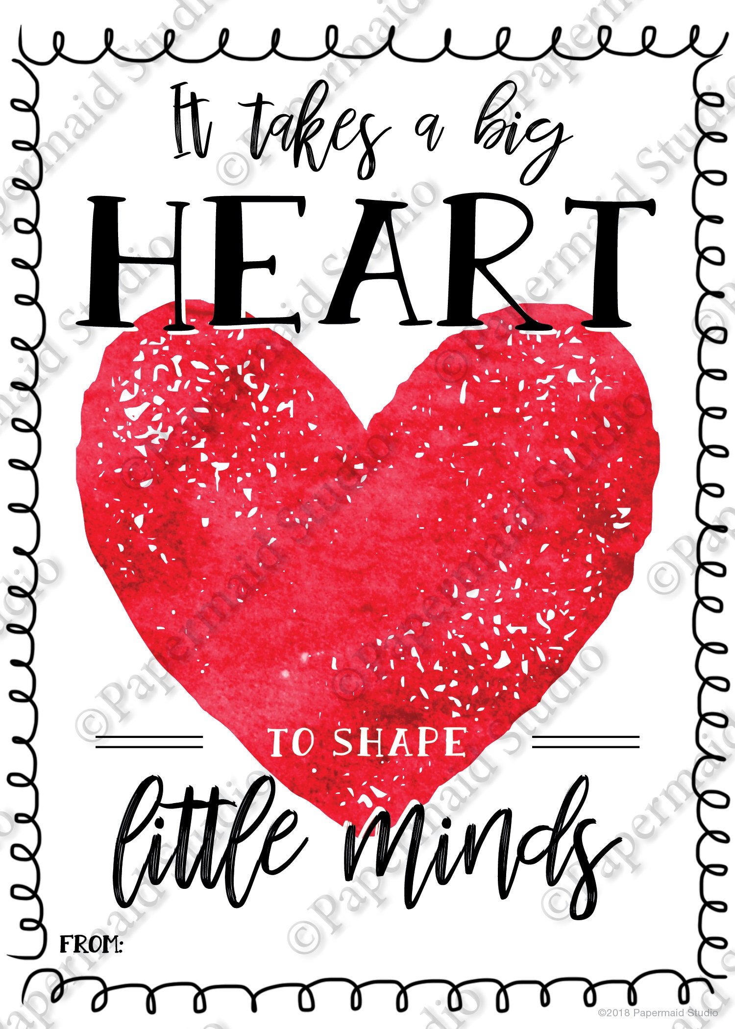 PRINTABLE Teacher Valentine's Day Card Teacher - Etsy