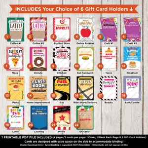 Teacher Gift Card Book Printable Teacher Gift Card Holder Set Teacher ...