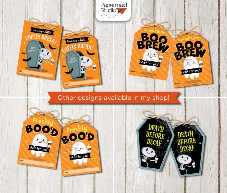 Halloween Gift Tag for Coffee - Teacher Halloween Gift Tag - Staff ...