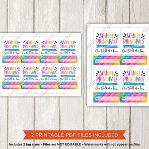 Principal Appreciation Gift - Principal Gift Tag Printable - Principal ...