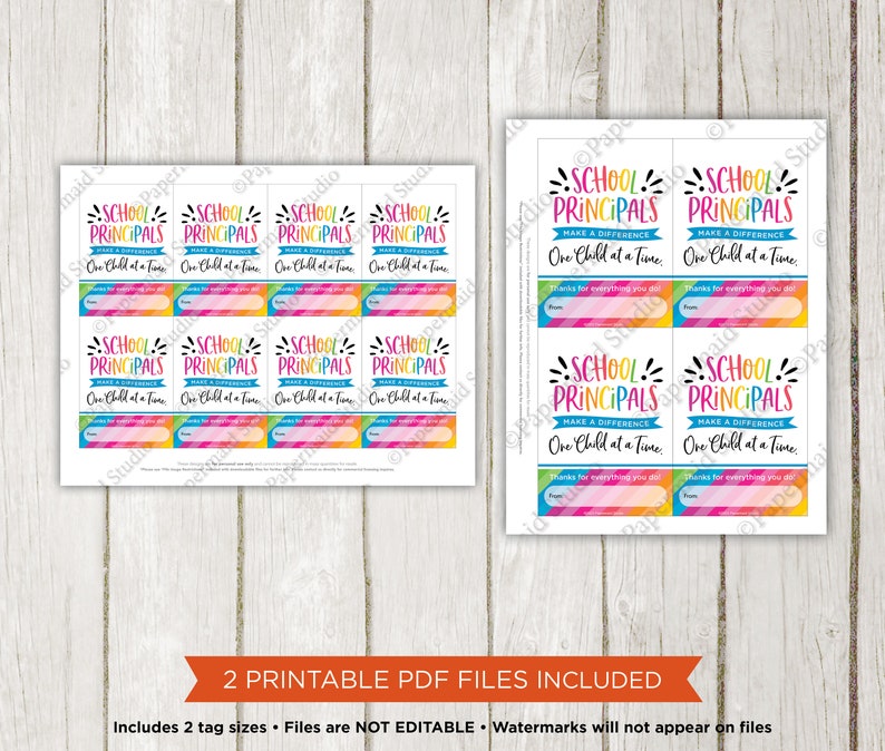 Principal Appreciation Gift Principal Gift Tag Printable - Etsy