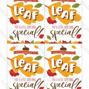 Fall Gift Tag Printable - Thanksgiving Thank You - Halloween Hang Tag ...