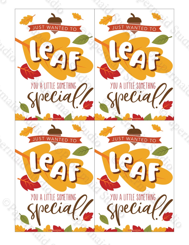 Fall Gift Tag Printable - Thanksgiving Thank You - Halloween Hang Tag ...