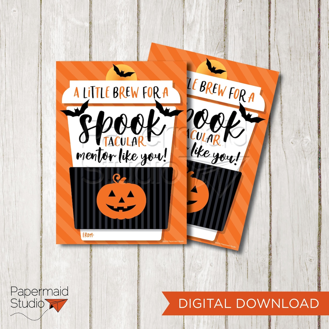 Mentor Halloween Gift Card Holder Printable - Teacher Halloween Gift ...
