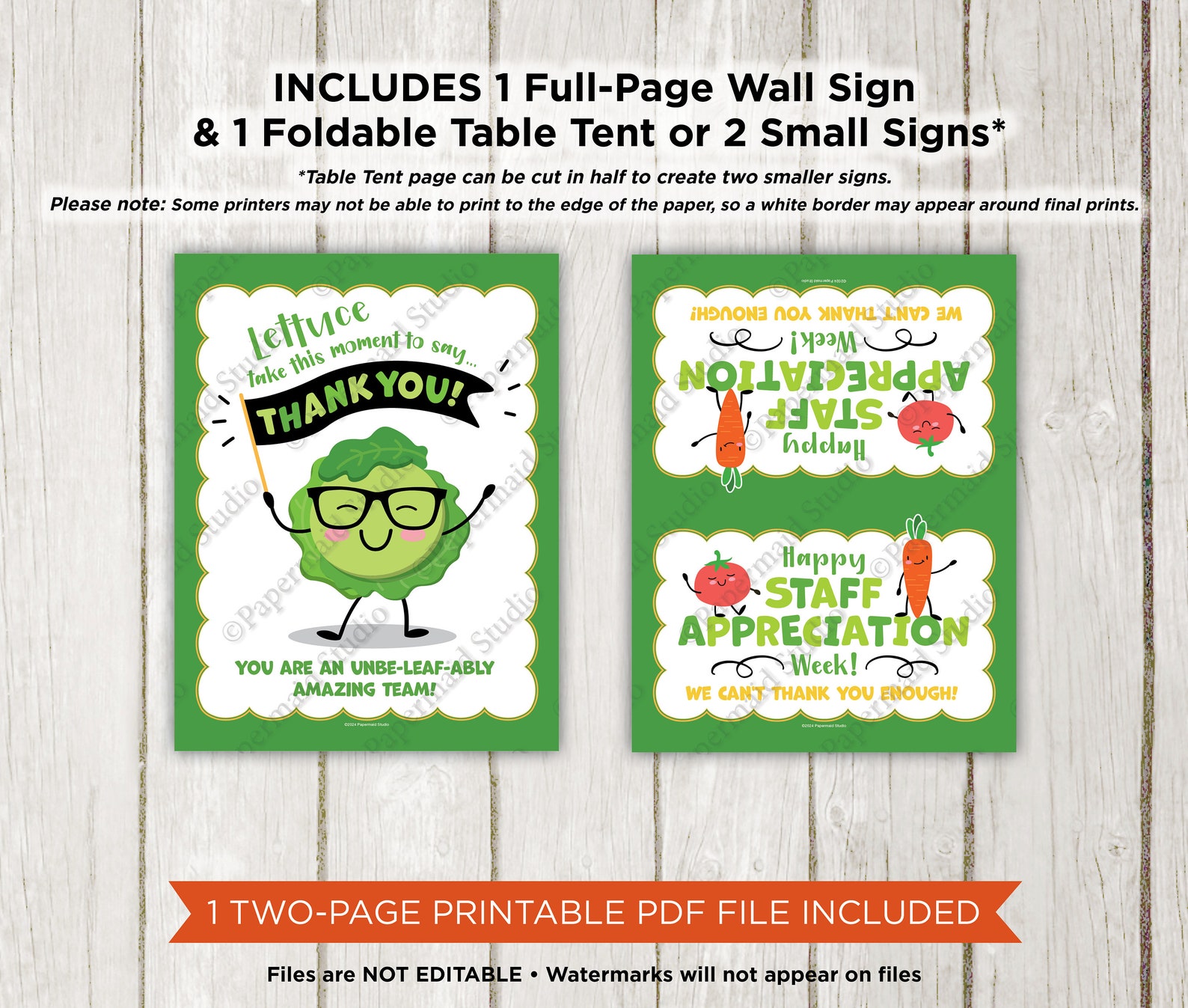 Teacher Appreciation Salad Bar Signs Printable - Teacher Appreciation ...