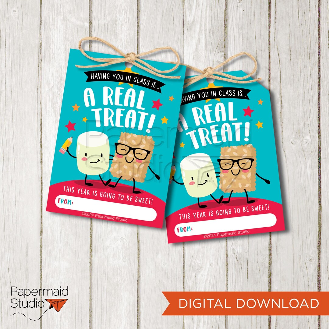 Back to School Crispy Rice Treat Tags - Printable Rice Crispy Labels ...