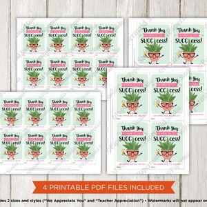 Teacher Appreciation Gift - Succulent Tag Printable - Staff Thank You ...