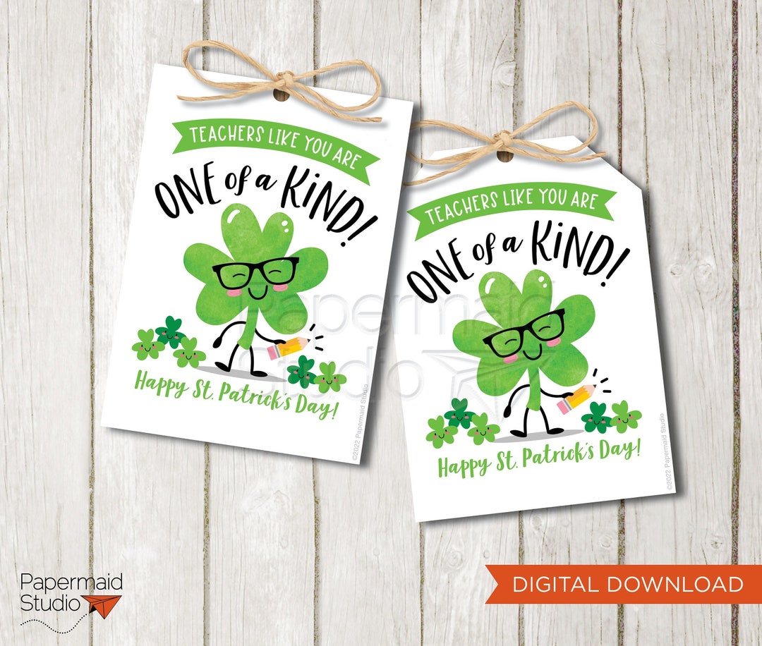 Teacher St. Patrick's Day Tag Printable - St Patricks Teacher Gift Tag ...